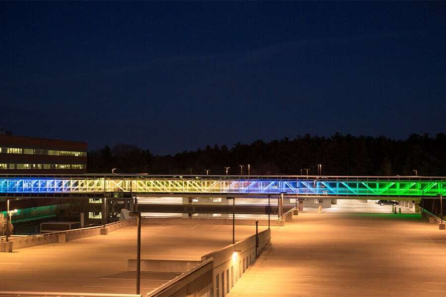 Innovative Pedestrian Bridge Lighting with Color Kinetics & Pharos